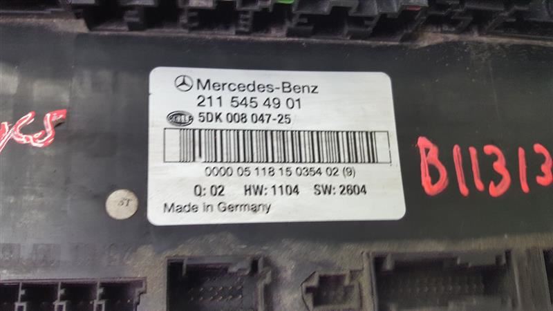 MERCEDES-BENZ MERCEDES E-CLASS 2008 211 Type, Body Control E300, trunk ...