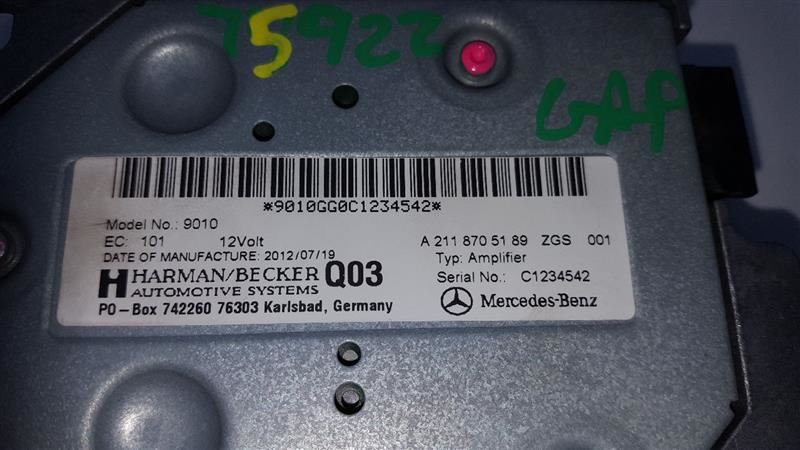 MERCEDES-BENZ MERCEDES GLK-CLASS 2015 204 Type GLK250, amplifier (trunk ...